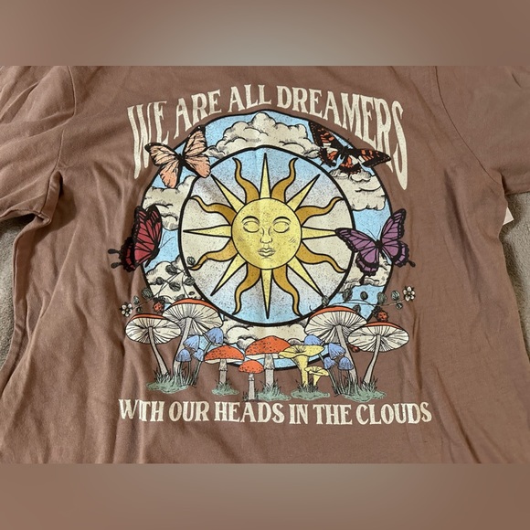 Cold Crush | Tops | Cold Crush Womens Juniors Mushroom Short Sleeve Graphic Tee Tshirt Crop Top ...